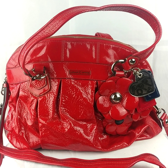 Coach | Bags | Coach Poppy Limited Edition Red Patent Leather Large ...
